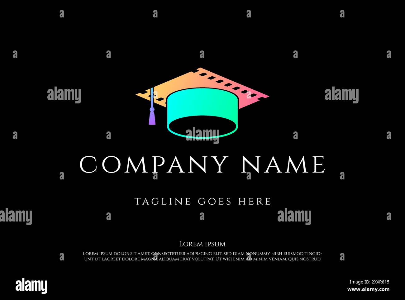 Graduation Hat for Film Cinema Movie Academy Logo Design Vector Stock ...