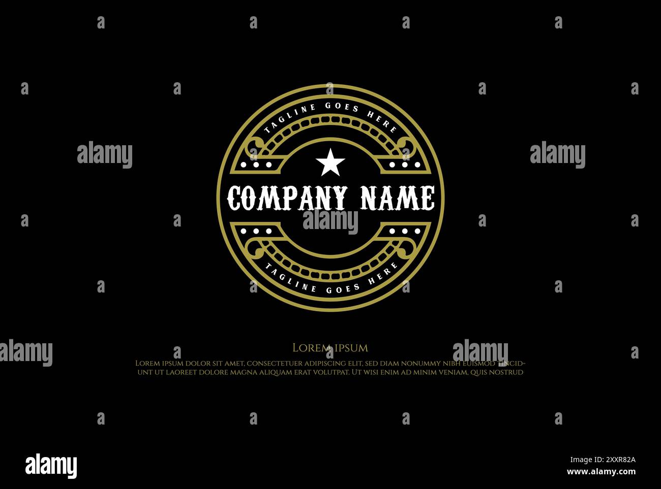 Circular Vintage Retro Badge Emblem Label Logo Design Vector Stock ...