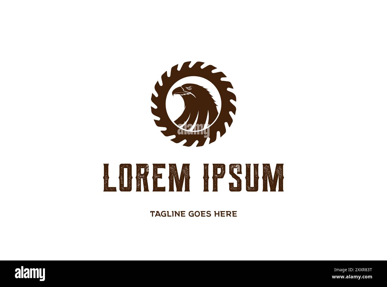 Eagle Falcon Hawk with Circular Saw Blade for Carpentry Craft Logo Design Vector Stock Vector ...