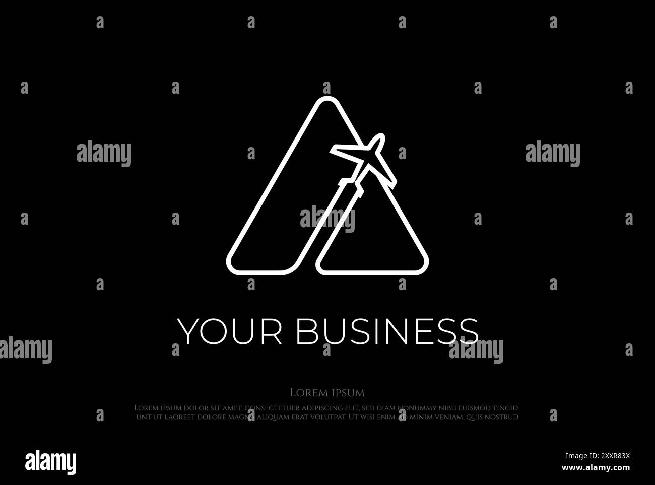 Simple Minimalist Triangle Mountain Plane Logo Design Vector Stock ...