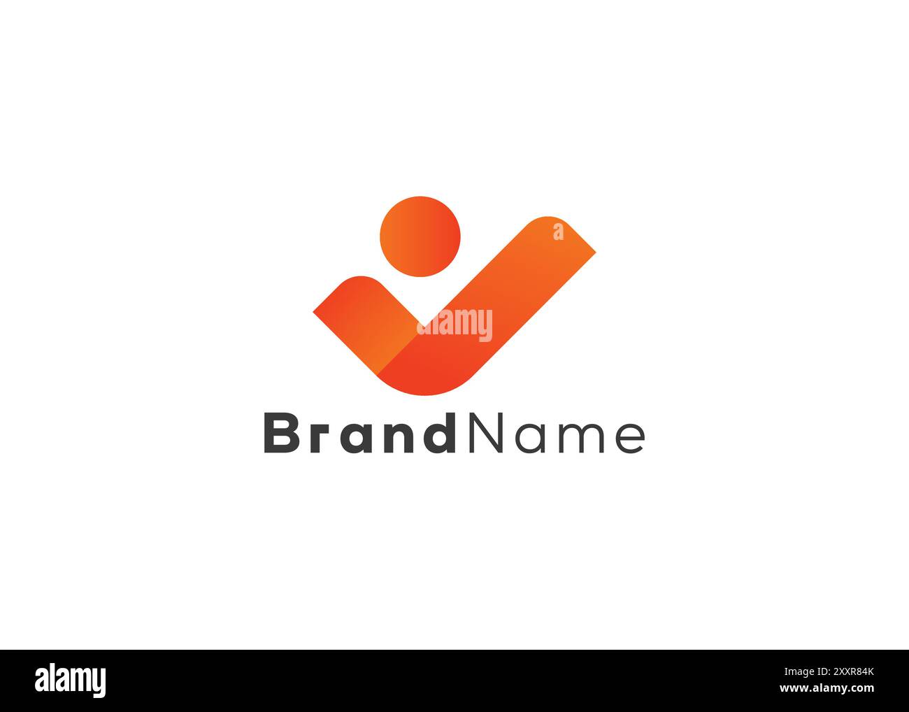 Check mark man logo hi-res stock photography and images - Alamy