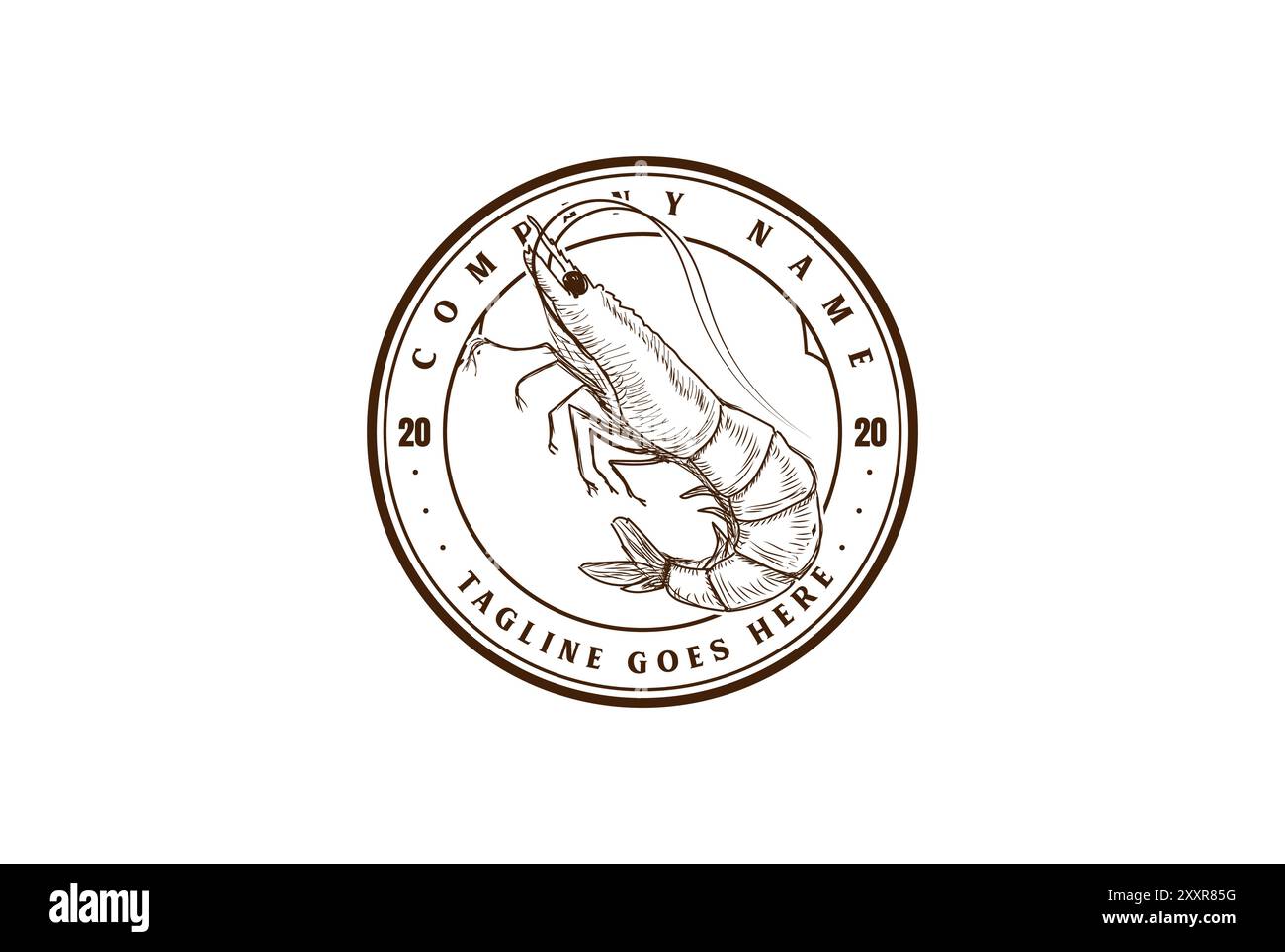 Retro Vintage Shrimp Prawn Lobster for Seafood Restaurant Product Label ...