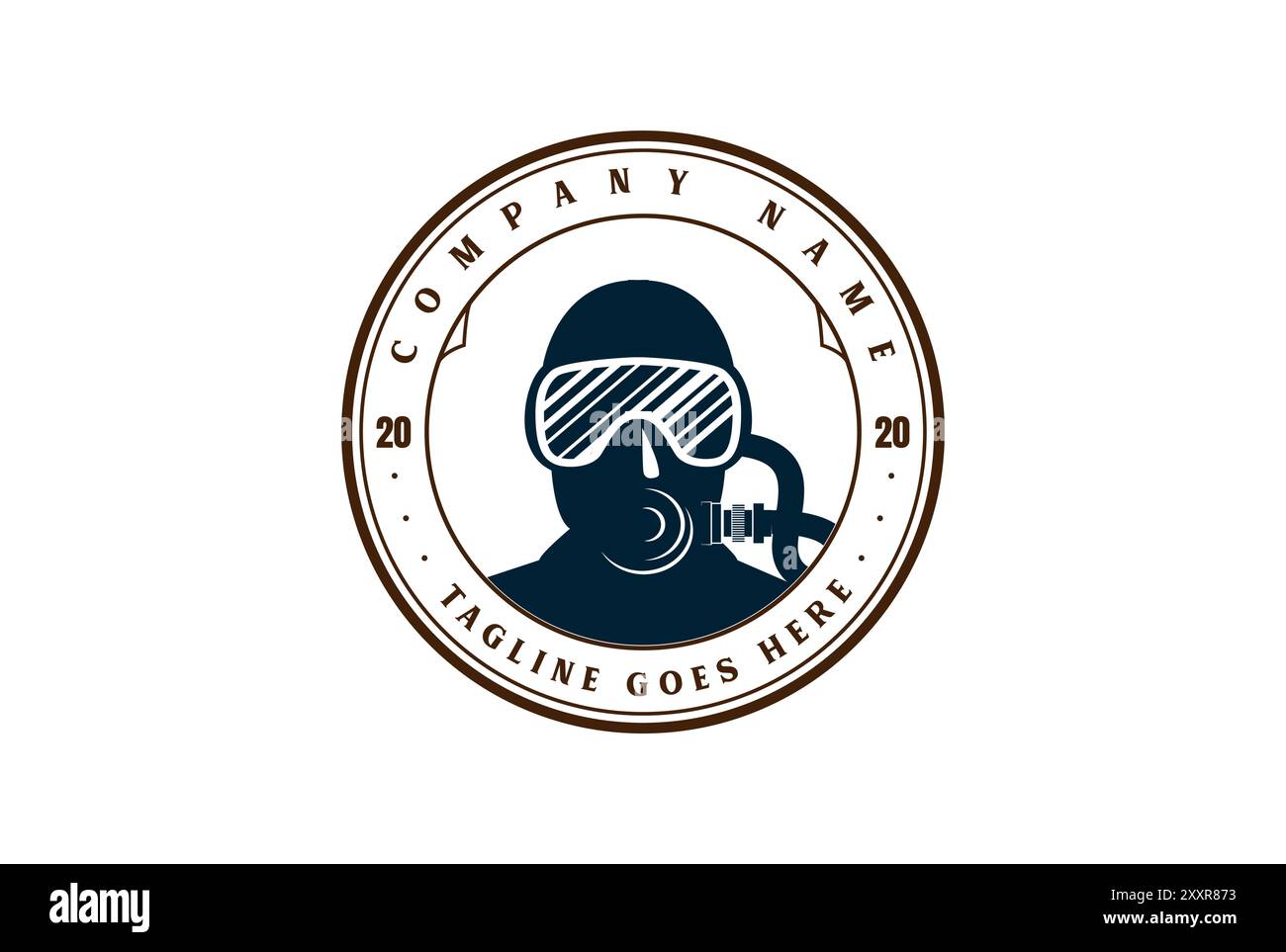 Retro Vintage Scuba Mask for Diving Sport Club Logo Design Vector Stock ...