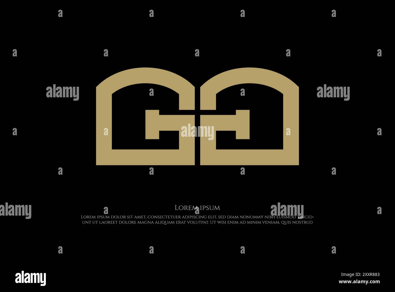 Initial Letter GG Golden Gate Typography Logo Design Vector Stock ...