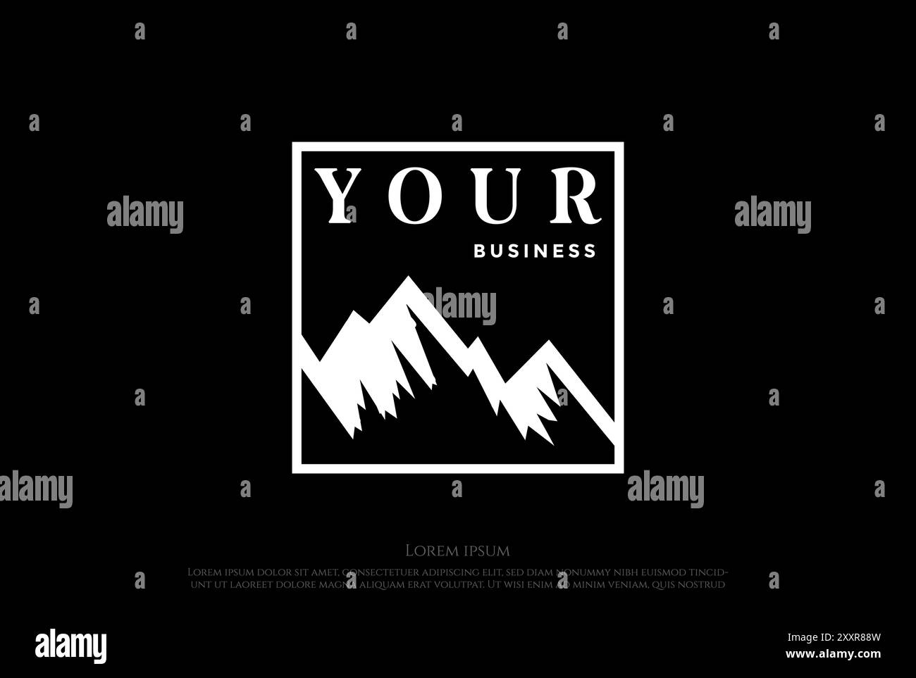 Simple Minimalist Ice Snow Rocky Mountain Landscape View Logo Design ...