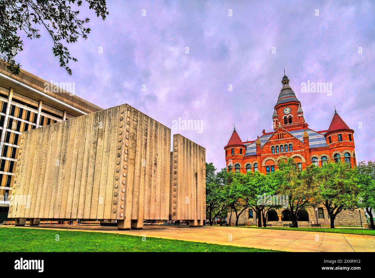 John F. Kennedy Memorial Plaza and Old Red Courthouse in Dallas - Texas ...