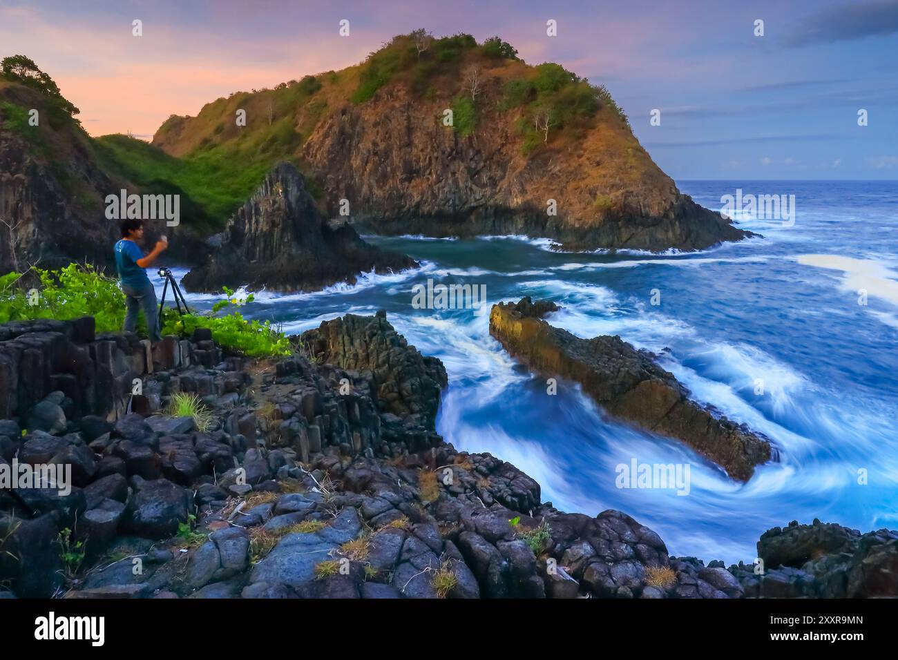 Mawi Beach located at Lombok Island of Indonesia Stock Photo - Alamy