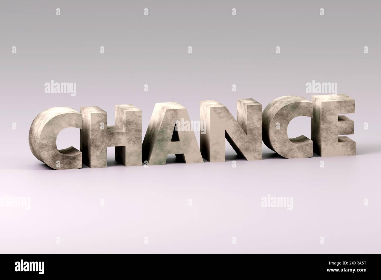 Luxury concrete inscription chance on grey podium, soft light, front ...