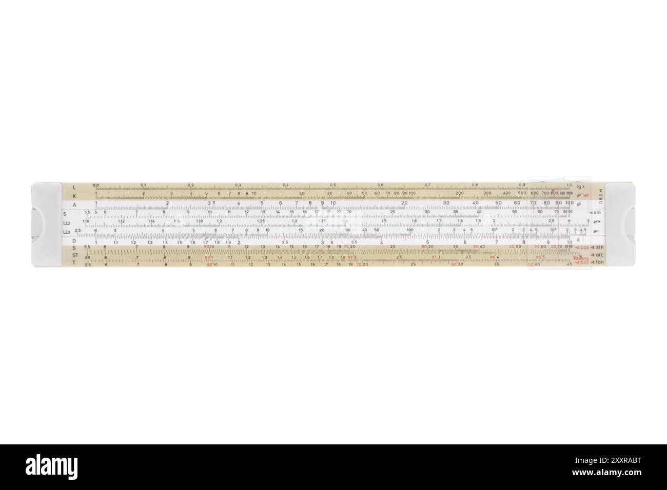 Slide rule and calculator Cut Out Stock Images & Pictures - Alamy