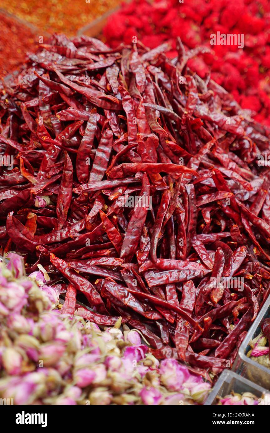 Exploring the Vibrant Red Dried Chili Peppers Displayed Beautifully in ...