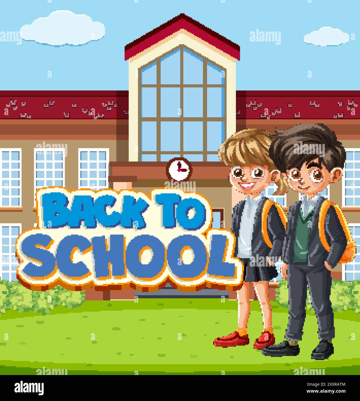 Kids in school uniforms Stock Vector Images - Alamy