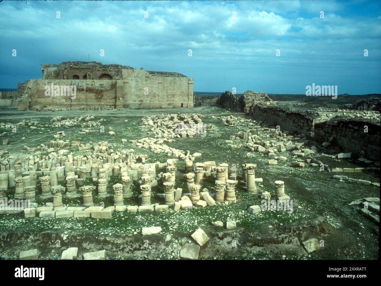 Long view of the great Temple of Shamash, Hatra, Iraq, 2-3 CE. Photo ...