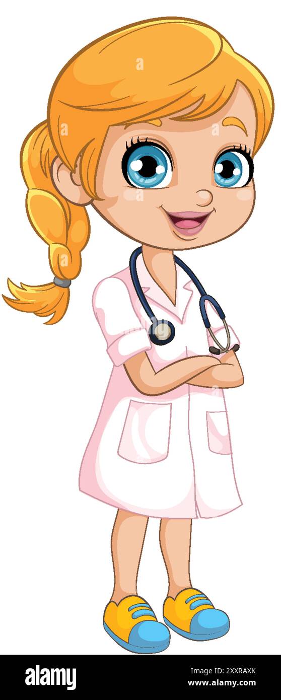 Smiling nurse with patient Stock Vector Images - Alamy