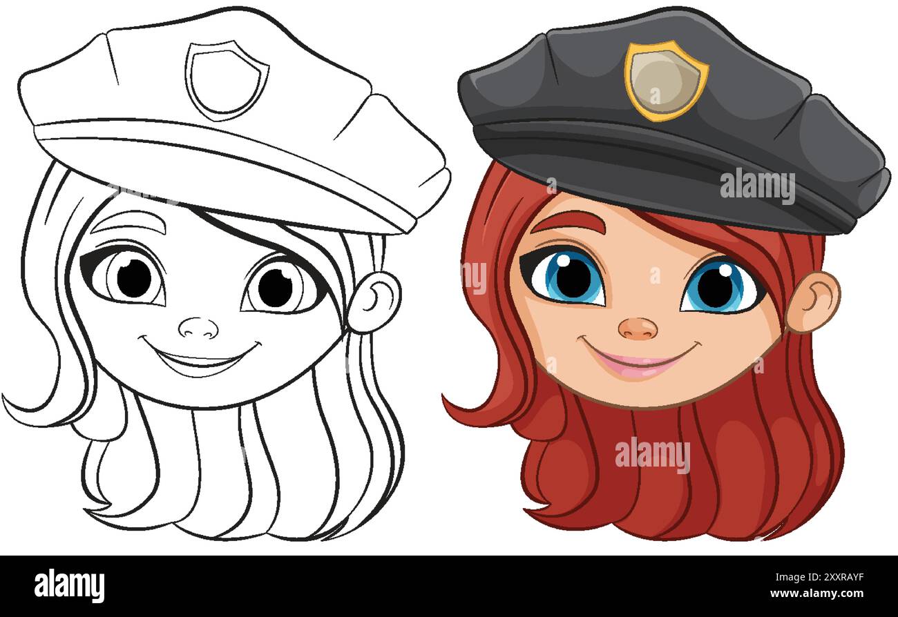 Vector image of a happy police officer Stock Vector Image & Art - Alamy