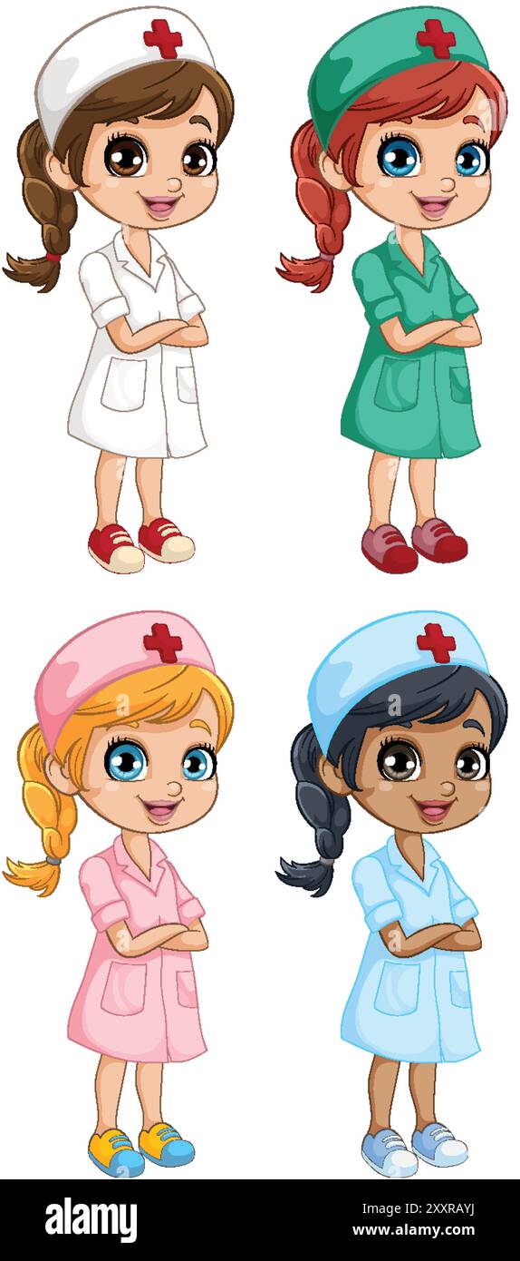 Healthcare workers in uniforms Stock Vector Images - Alamy