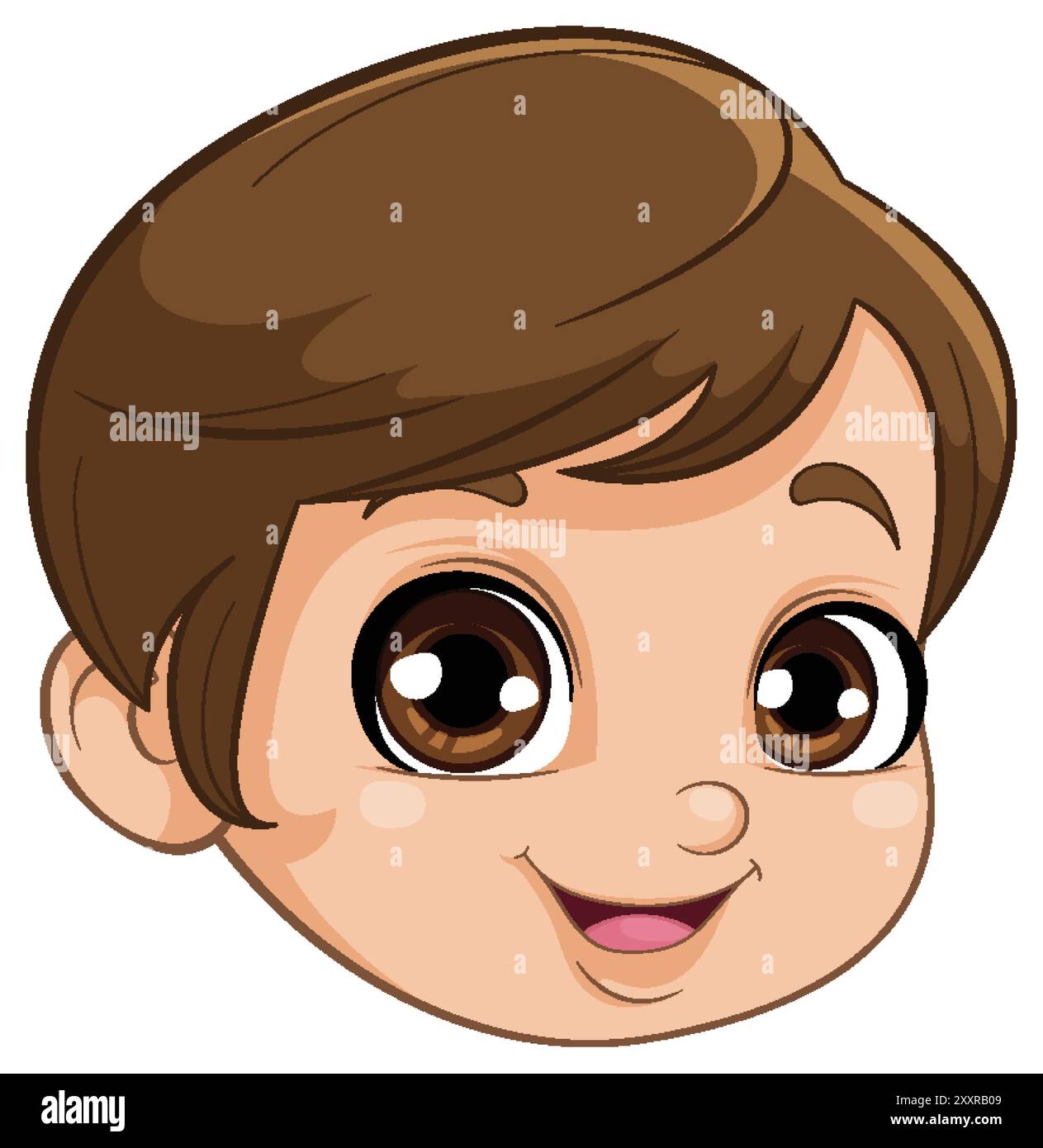 Happy child with brown hair and eyes Stock Vector Image & Art - Alamy