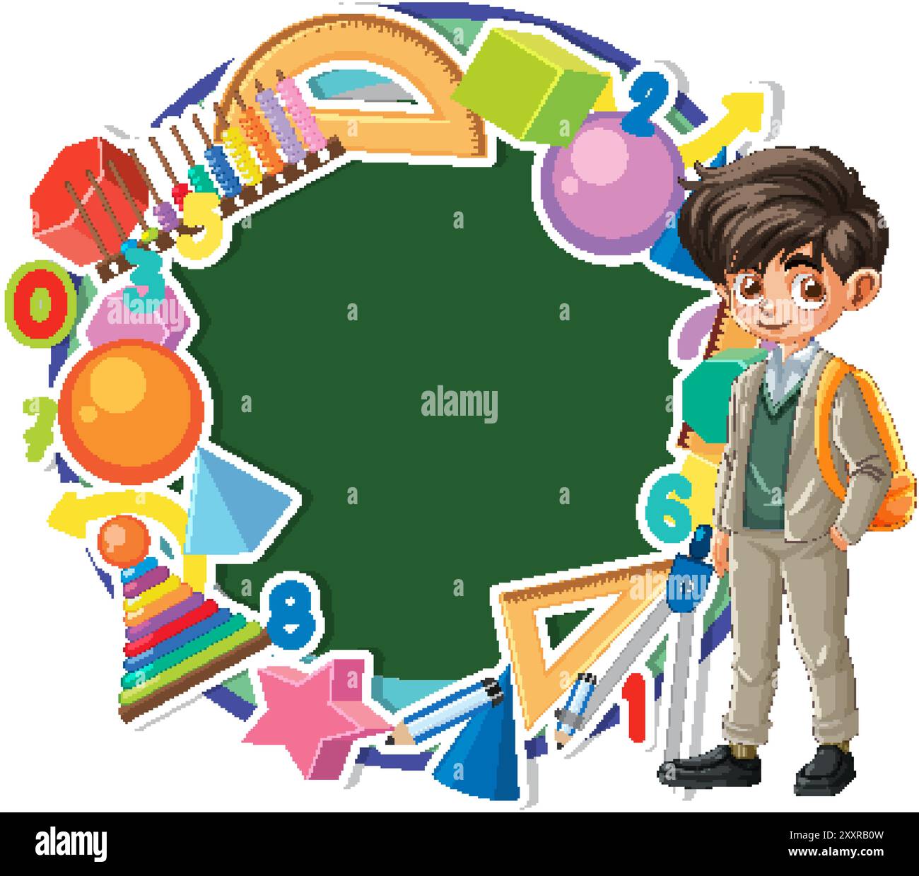 Colorful stationery school child math hi-res stock photography and ...