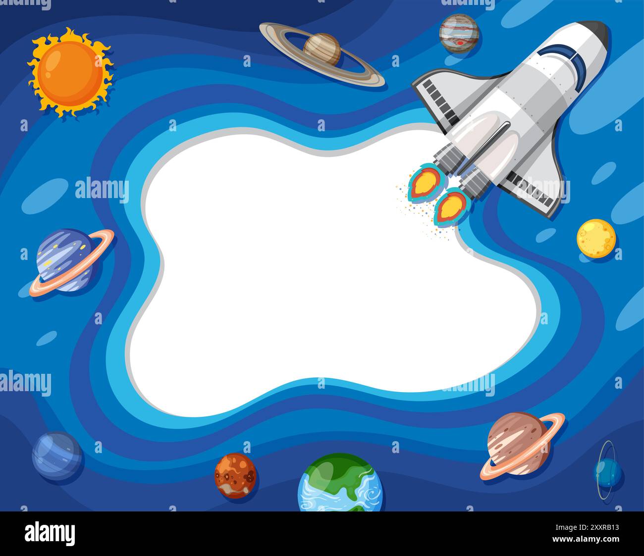 Rocket ship traveling through the solar system Stock Vector Image & Art ...