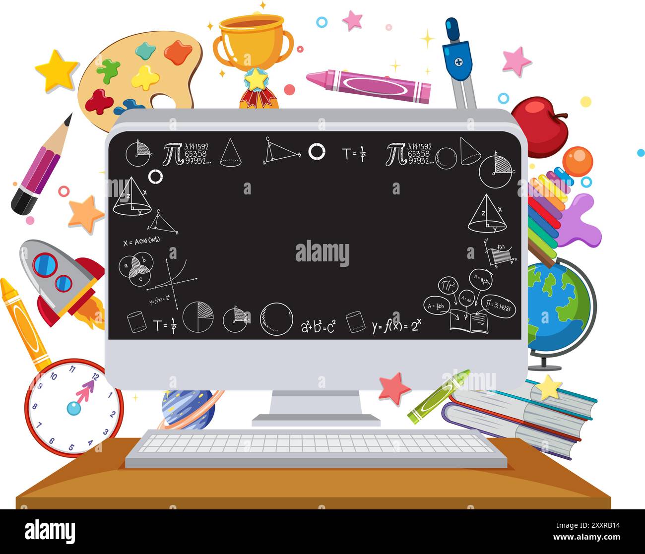 Illustration of educational tools and learning symbols Stock Vector ...