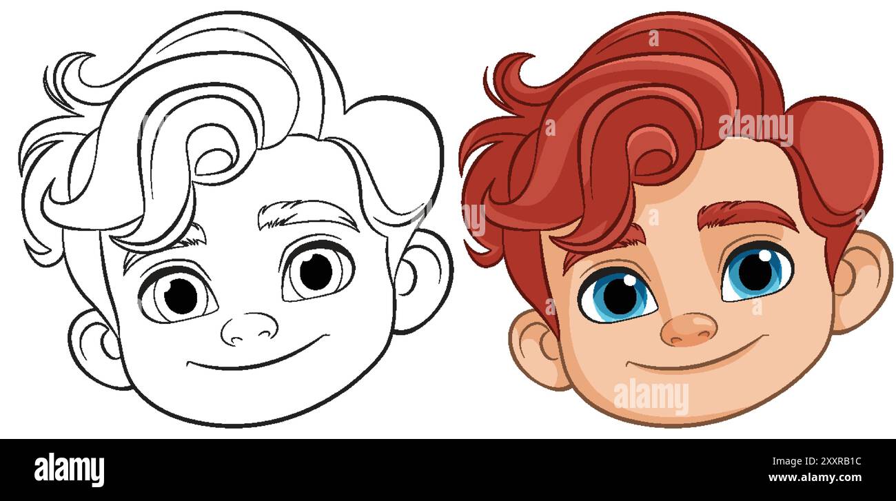 Vector illustration of a smiling boy's face Stock Vector Image & Art ...