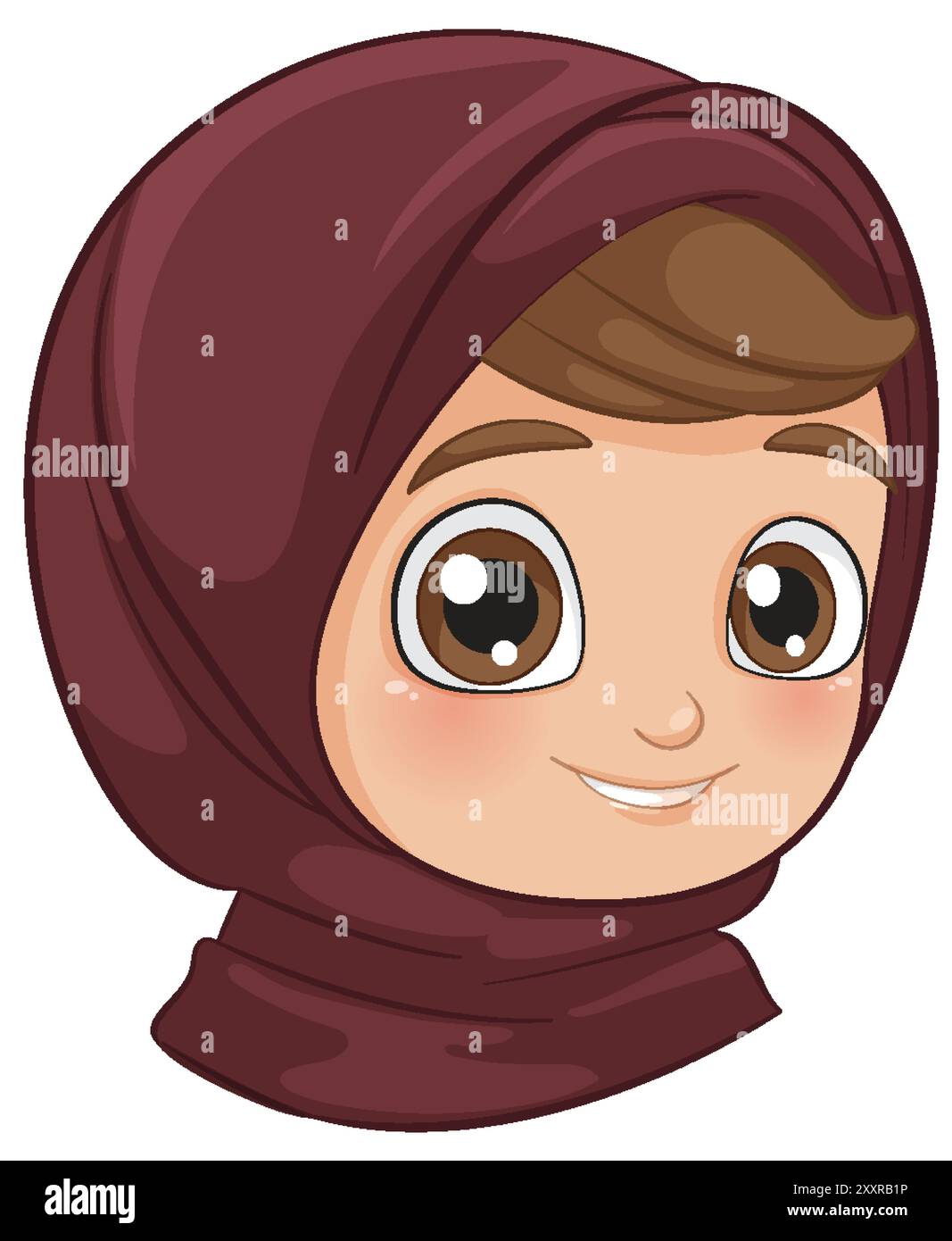 Cute Cartoon Girl Wearing A Hijab Stock Vector Image And Art Alamy 1774