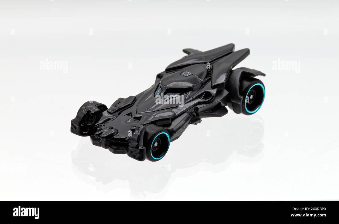 Bologna - Italy - February 16, 2024: Batmobile model replica isolated ...