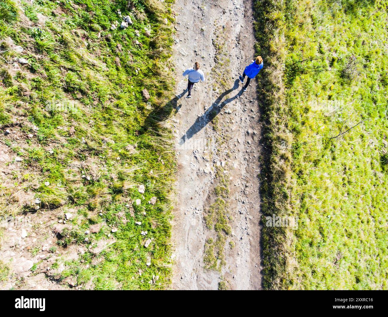 Aerial top view man jogging hi-res stock photography and images - Alamy