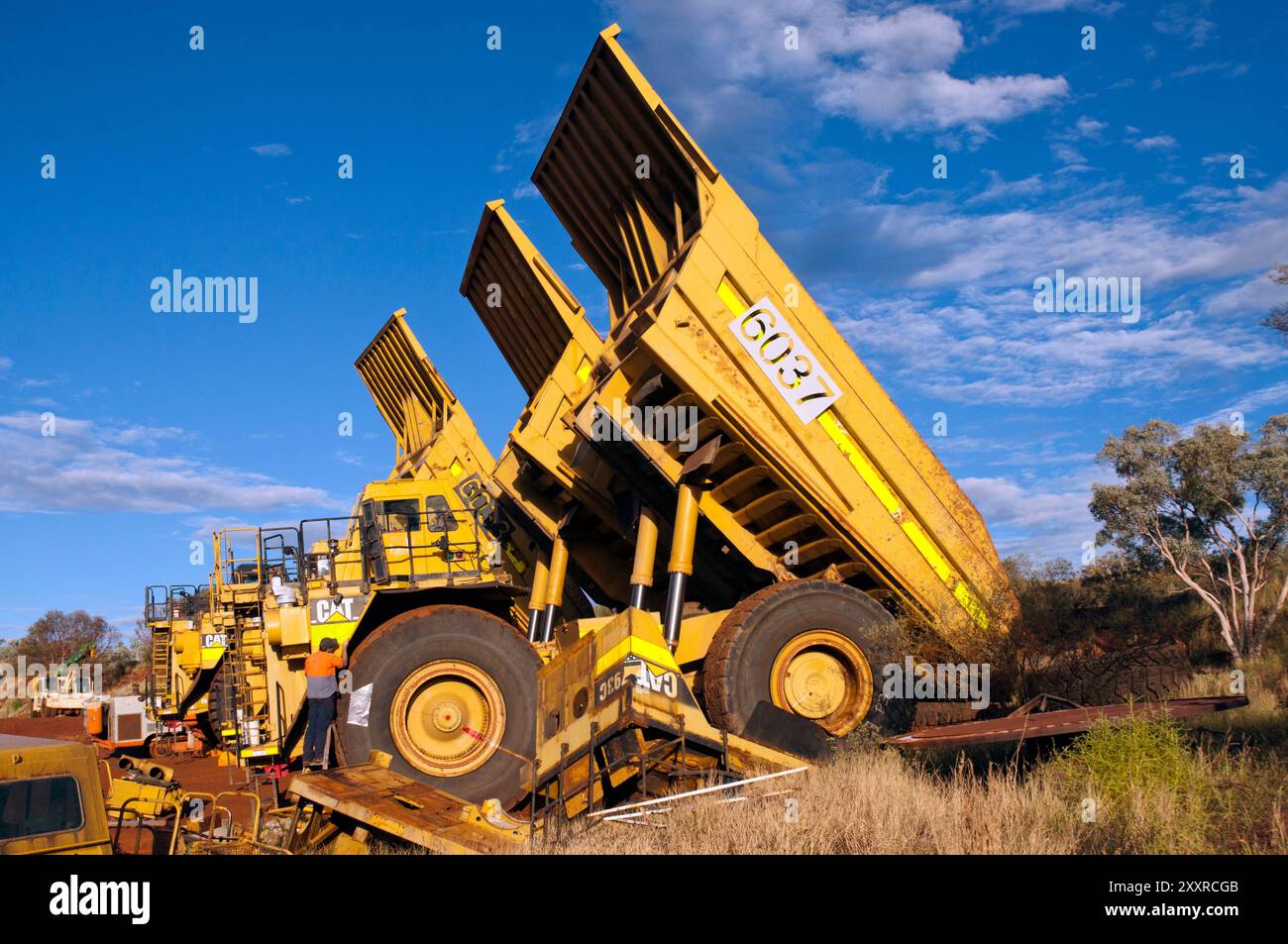 A parking area for a collection of broken down and worn out heavy ...
