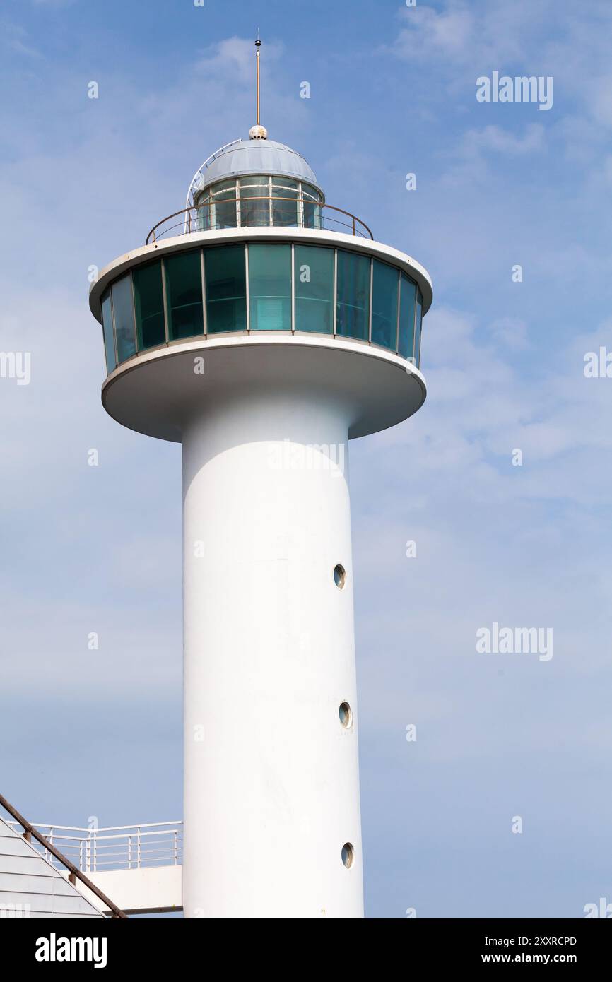 White tower is under blue sky, Yeongdo Lighthouse, Taejongdae park of ...