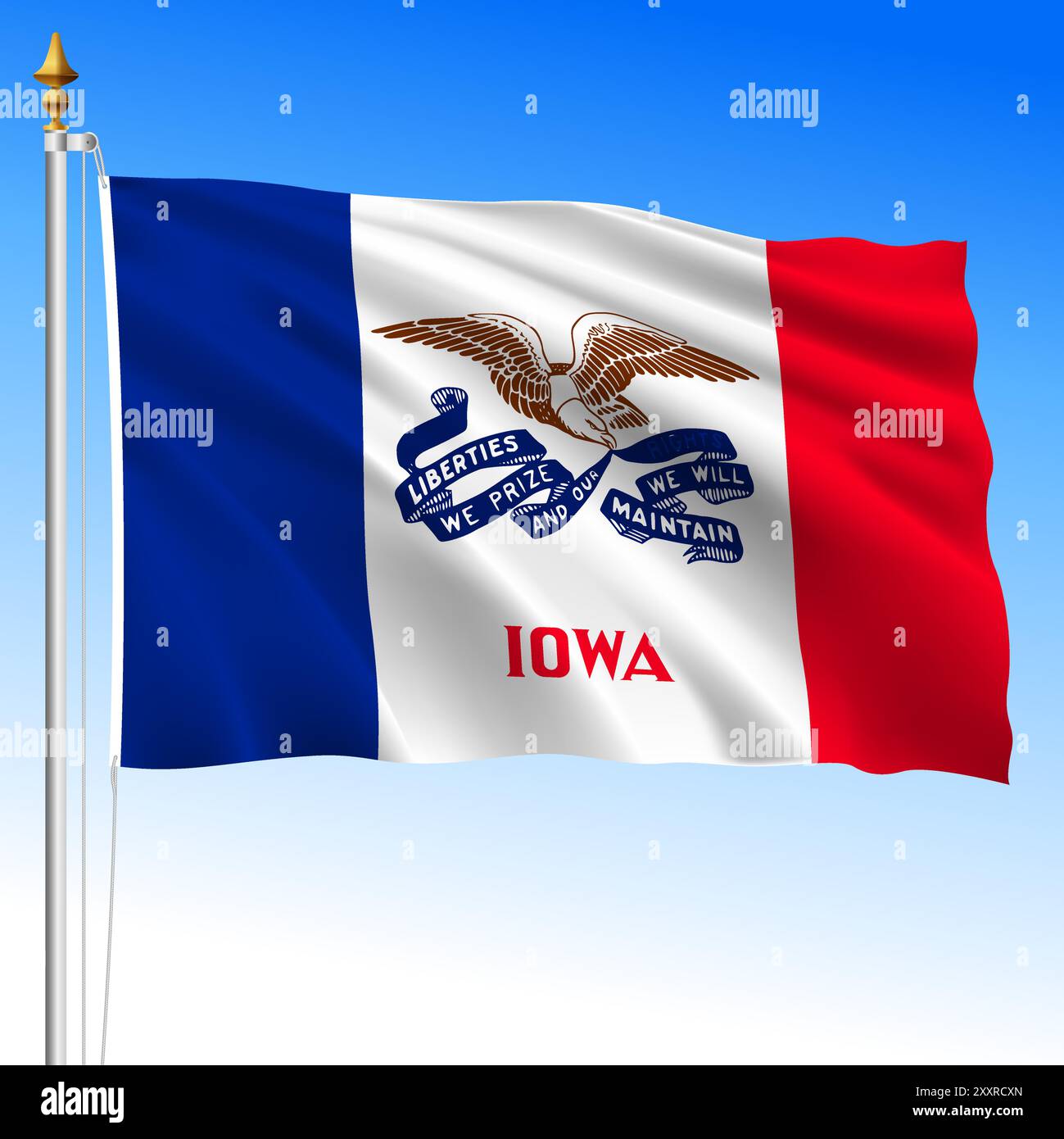 Iowa federal state flag, United States, vector illustration Stock ...