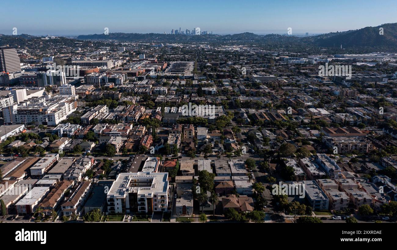 Glendale, California, USA - August 18, 2024: Afternoon sunlight shines ...