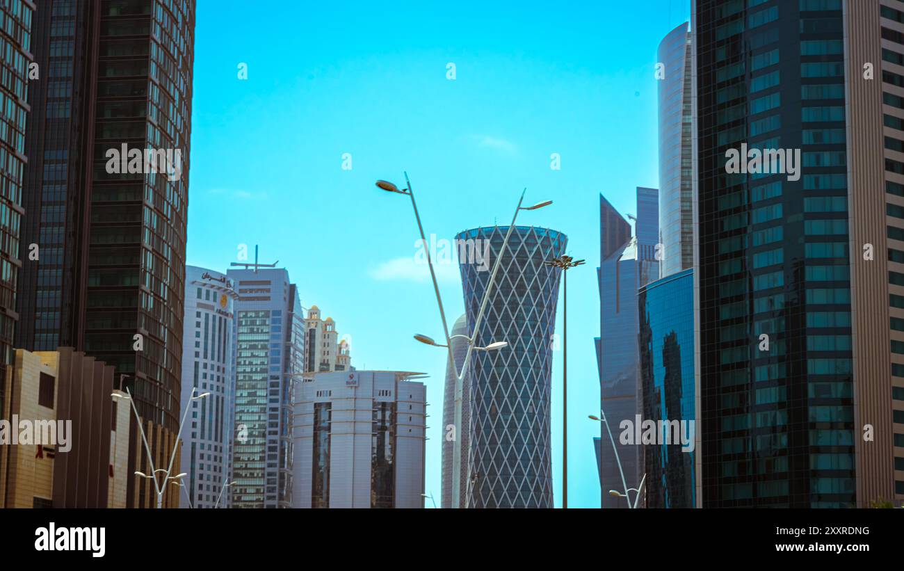 Modern city streets in the Doha city. High quality photo Stock Photo ...