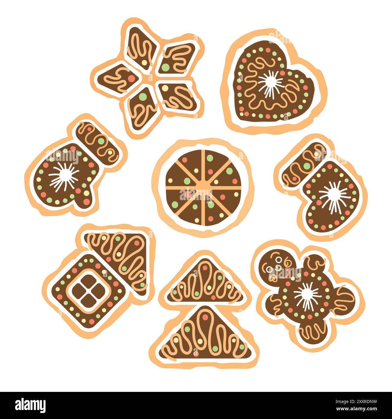 Tasty gingerbread cookies on Stock Vector Images - Alamy