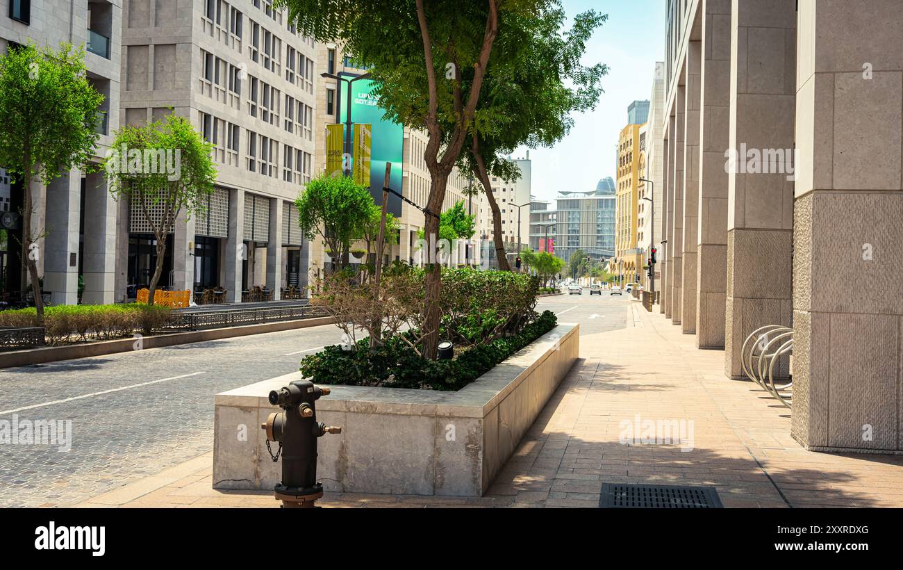 Modern city streets in the Doha city. High quality photo Stock Photo ...