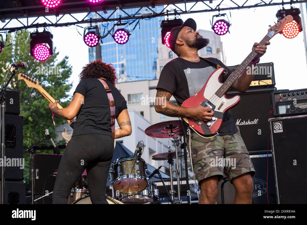 Seattle, USA. 25 Aug, 2024. The Blacktones perform at the Hometeam For The Town free Westlake ...