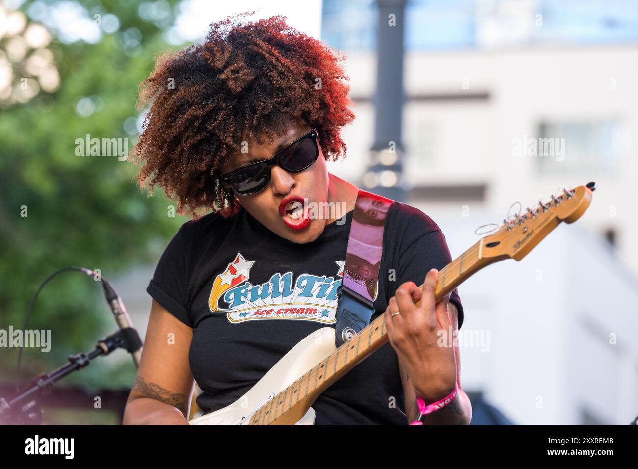 Seattle, USA. 25 Aug, 2024. The Blacktones perform at the Hometeam For The Town free Westlake ...