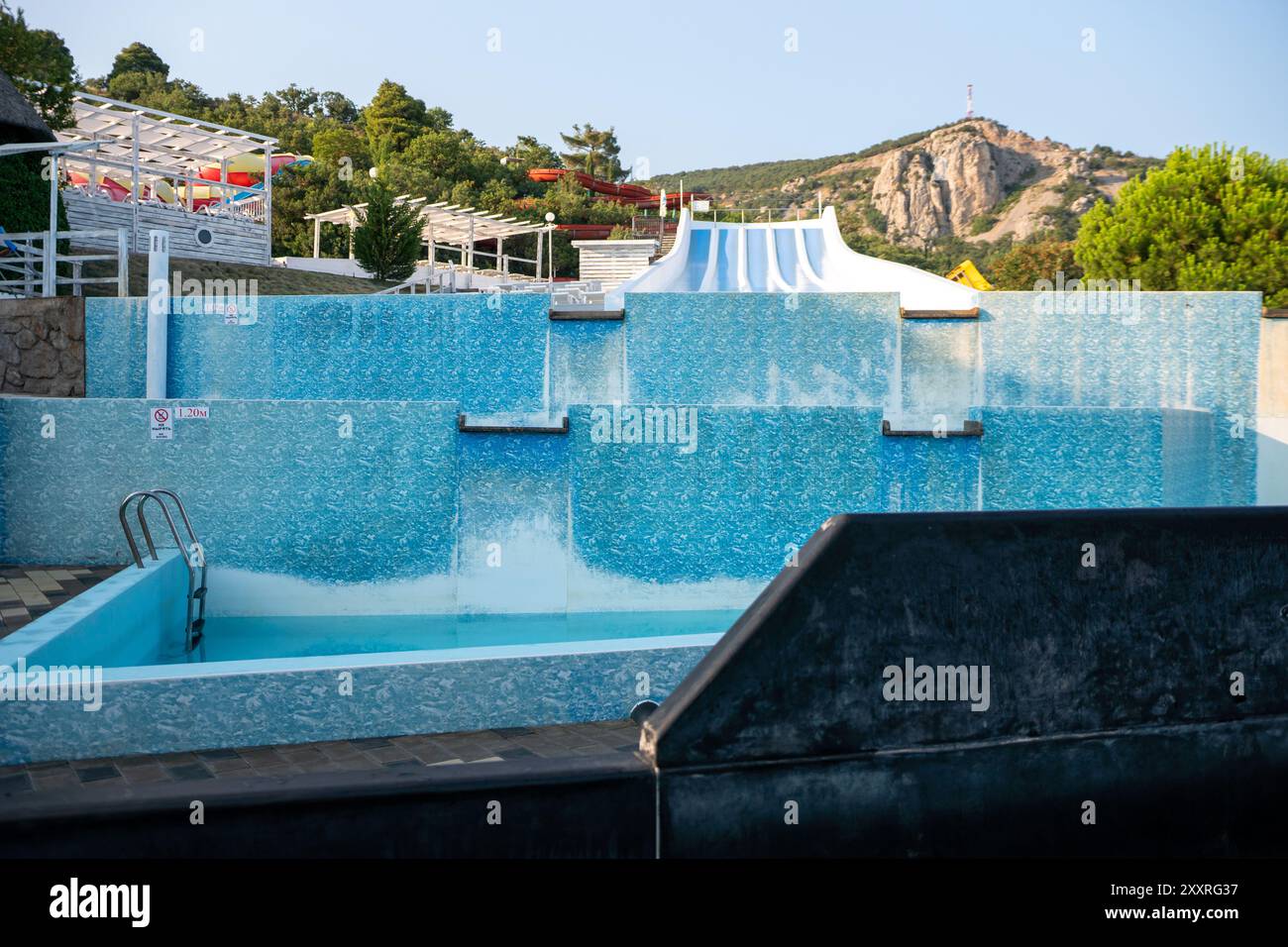 Waterpark Pool Slides Summer Vacation Stock Photo - Alamy