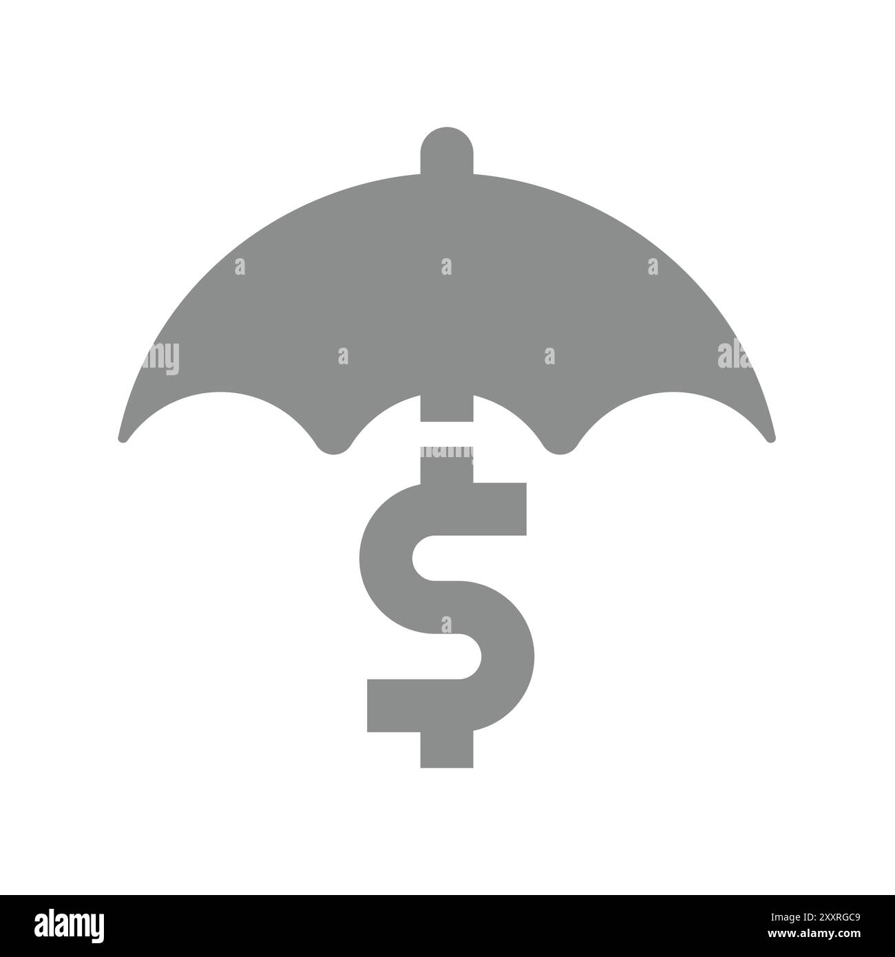 Financial insurance vector icon. Dollar sign and umbrella symbol Stock ...