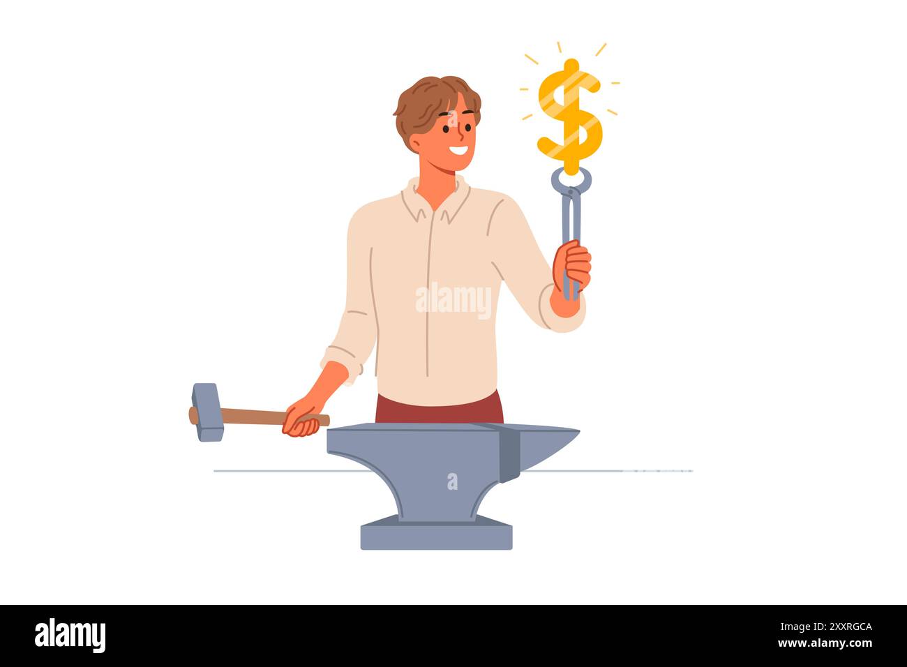 Blacksmith using anvil Stock Vector Images - Alamy