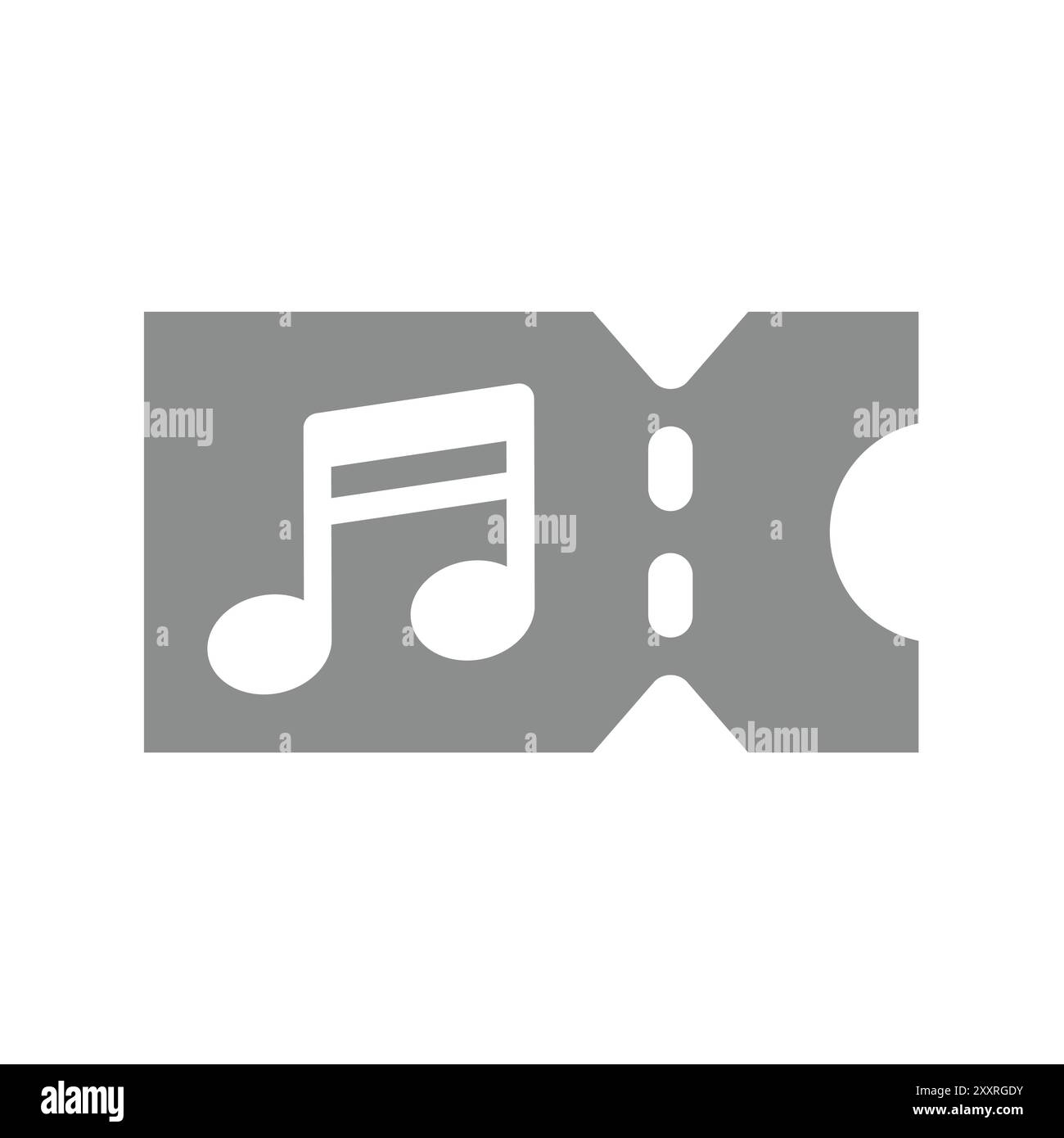 Music ticket vector icon. Club, festival pass with musical note Stock ...