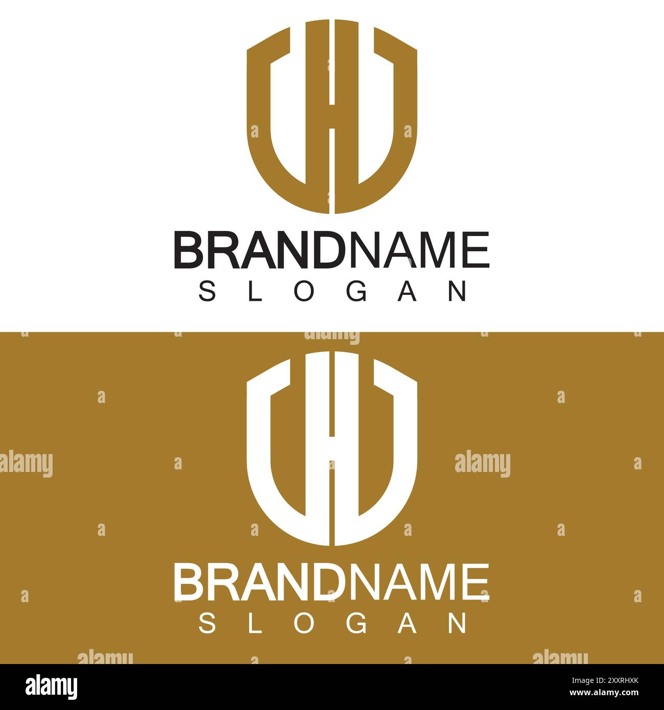 Abstract Letter H Shield Logo Design. Shield Line shape letter H ...