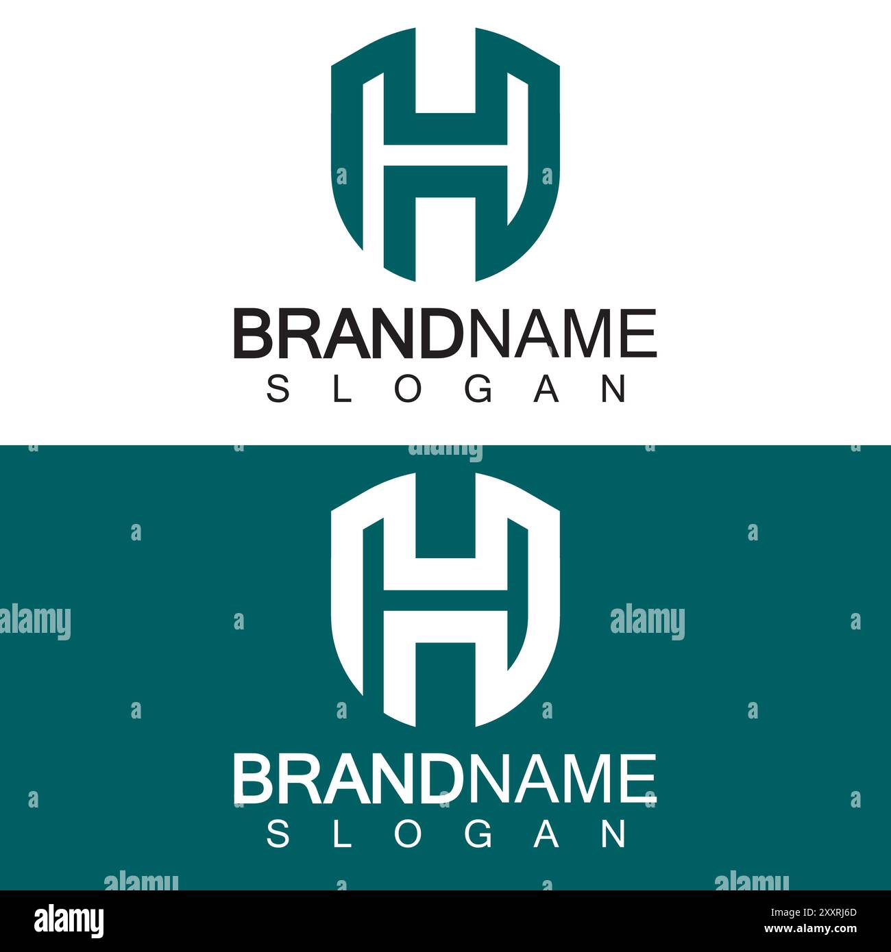 Abstract Letter H Shield Logo Design. Shield Line shape letter H ...