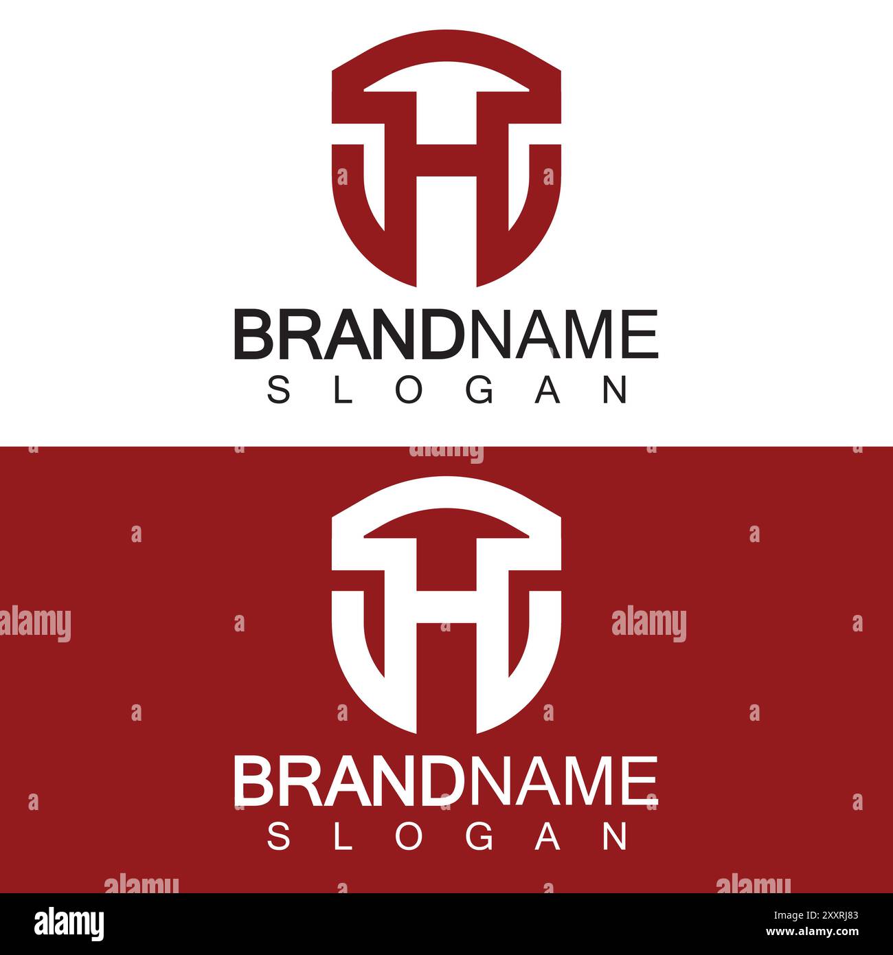 Abstract Letter H Shield Logo Design. Shield Line shape letter H ...