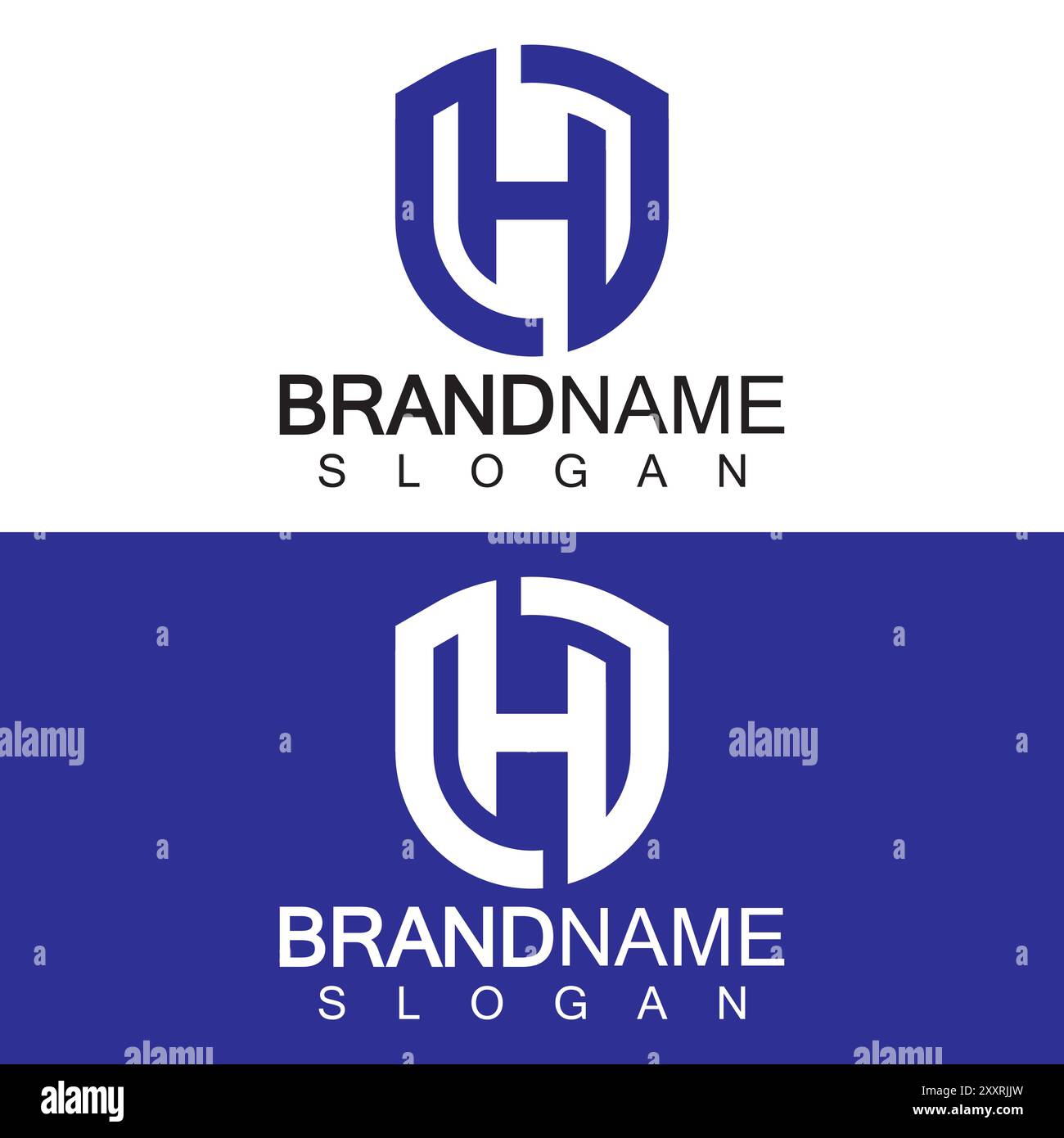 Abstract Letter H Shield Logo Design. Shield Line shape letter H ...