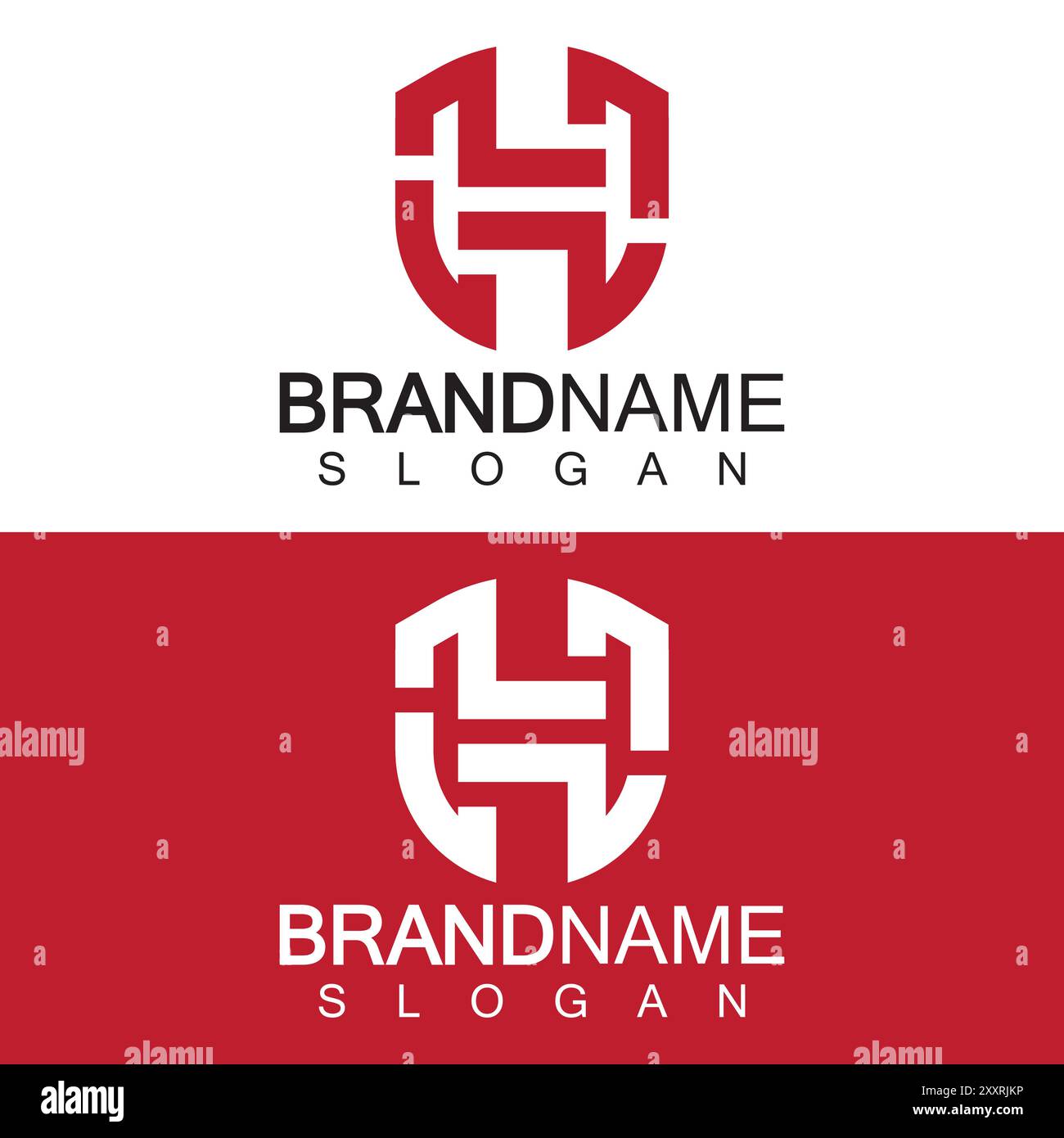 Abstract Letter H Shield Logo Design. Shield Line shape letter H ...