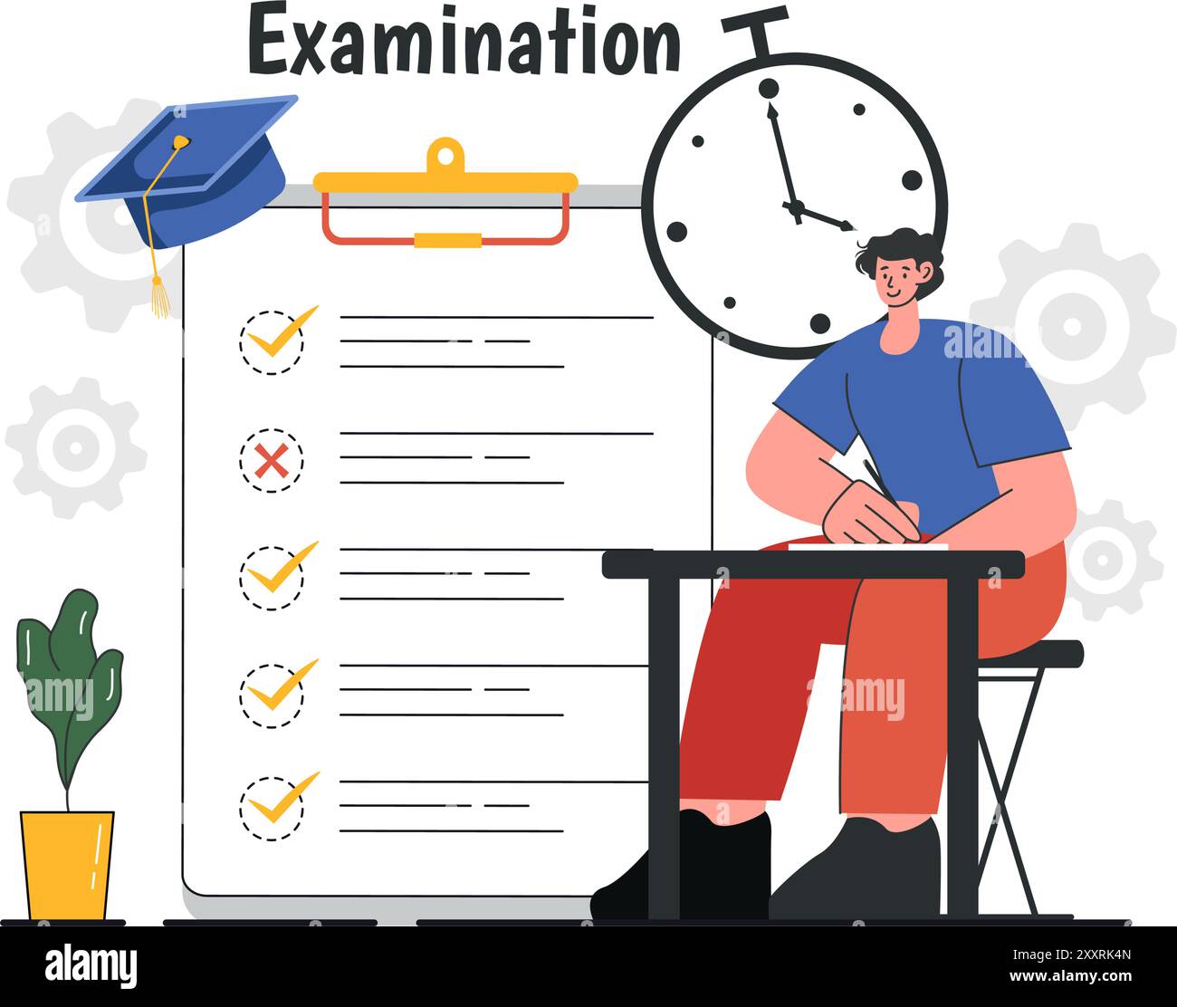 Examination Paper Vector Illustration with Online Exam, Form, Papers ...