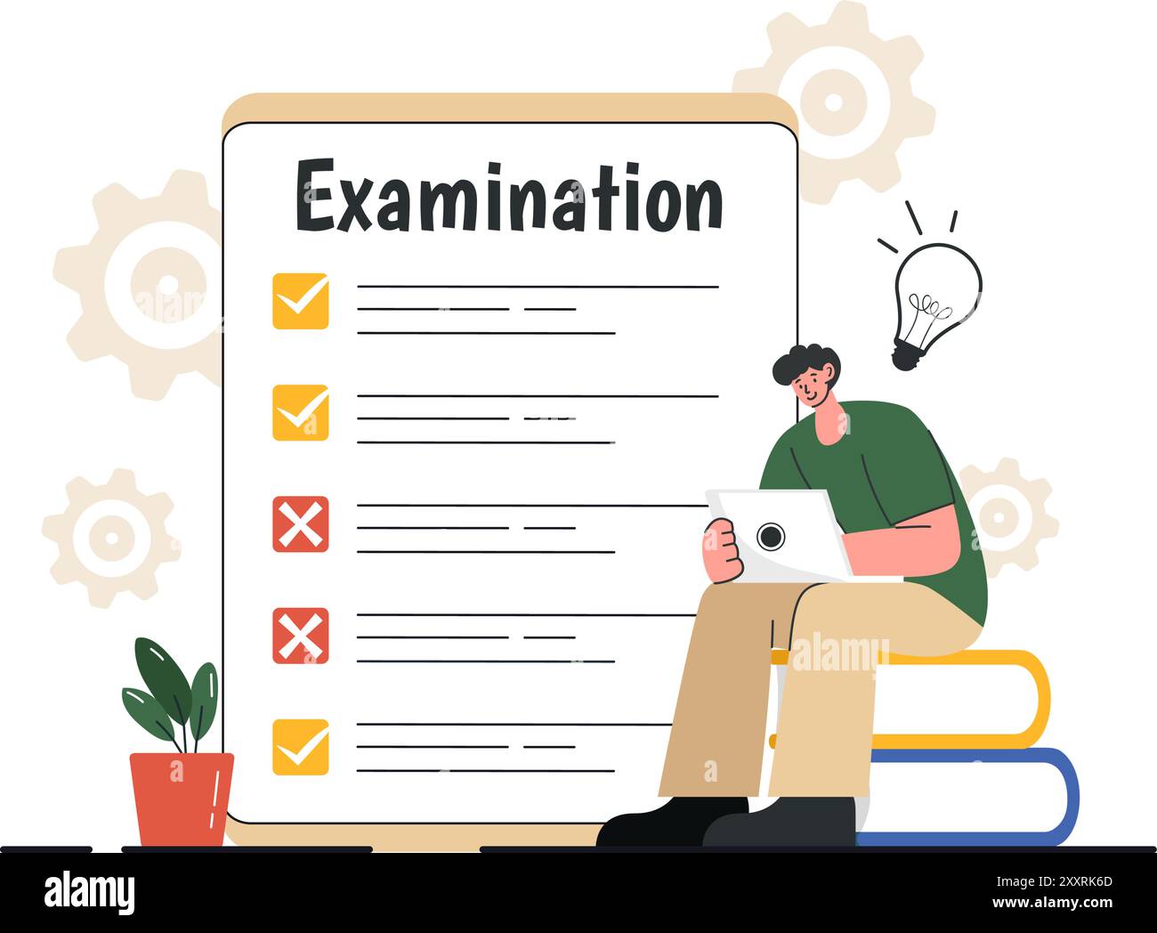 Examination Paper Vector Illustration with Online Exam, Form, Papers ...