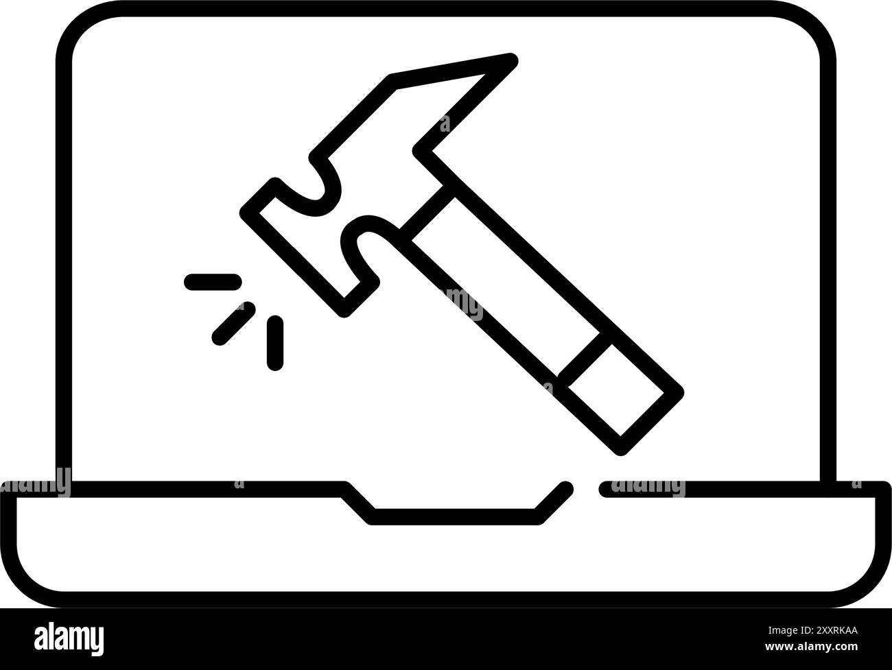 Laptop repairs, operating system maintenance. Pixel perfect vector icon Stock Vector Image & Art ...