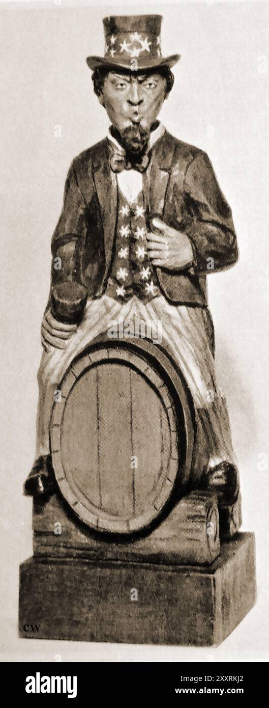 AN EXAMPLE OF AN OLD , RARE, ONE FOOT TALL (30CM) RARE 'UNCLE SAM ...