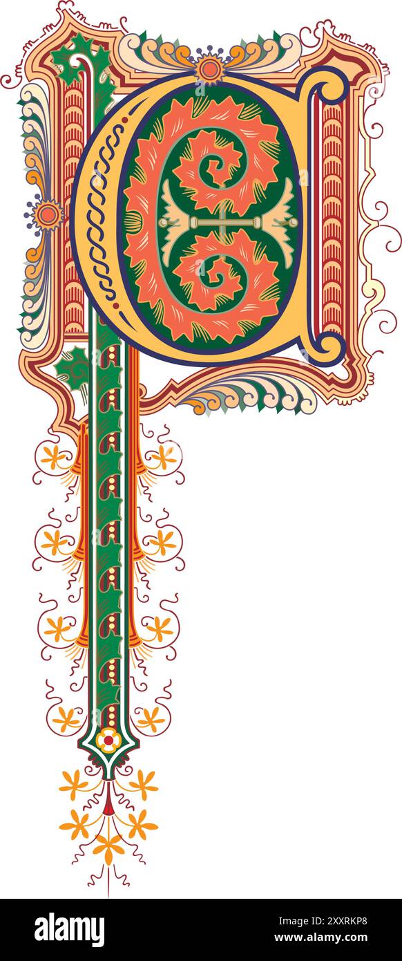 Art Cinderella Initial Caps Font Capital Letter C vector design ...